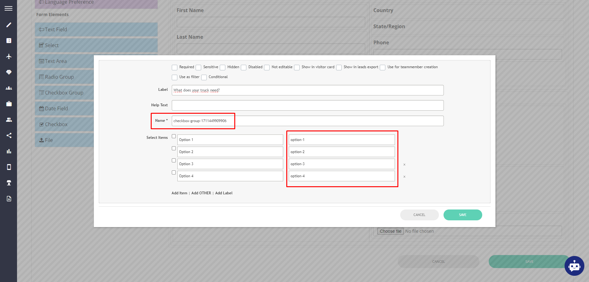 Participant - Checkbox-group